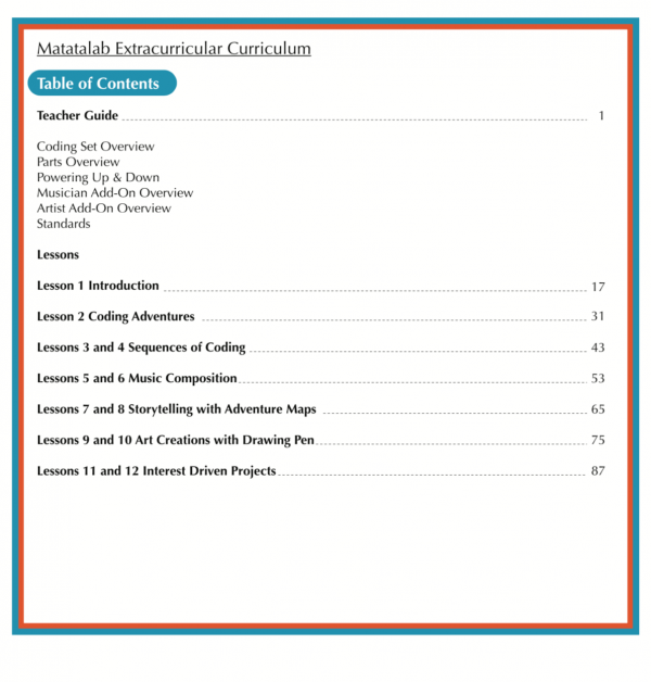 Matatalab Teacher Manual | MatataLab Robot Coding Set | EP-Tec Store
