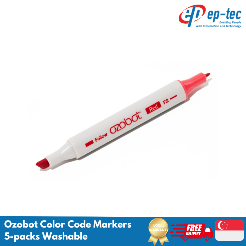 Ozobot Color Code Markers 5-pack Washable Dual Tip