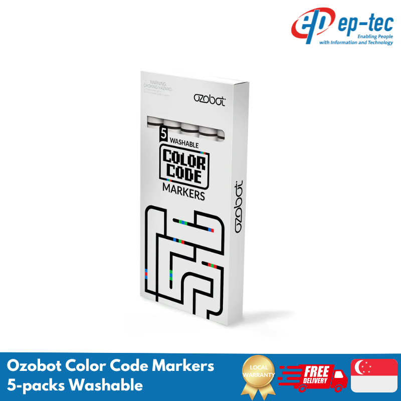 Ozobot Color Code Markers 5-pack Washable Dual Tip